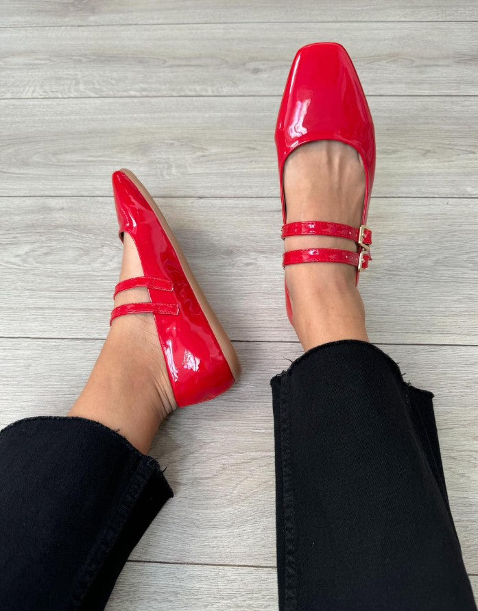 Zapatilla Mary jane Rojos – Pisanto